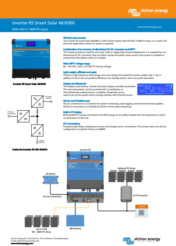Victron Off Grid Inverter RS 48/6000 Smart Solar buy in South Africa